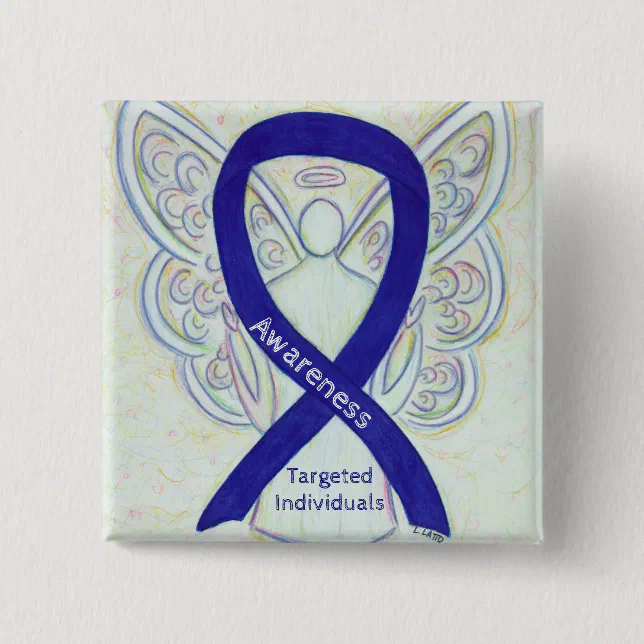 Targeted Individuals Angel Awareness Ribbon Pins | Zazzle