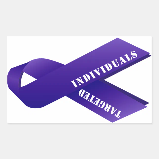 Targeted Individuals Awareness Indigo Ribbon Rectangular Sticker | Zazzle