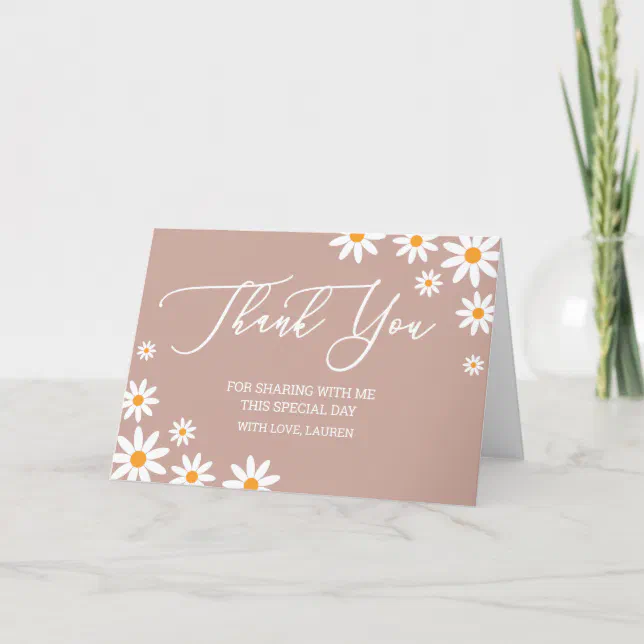Tarjeta De Agradecimiento Thank yoy card boho Dais | Zazzle