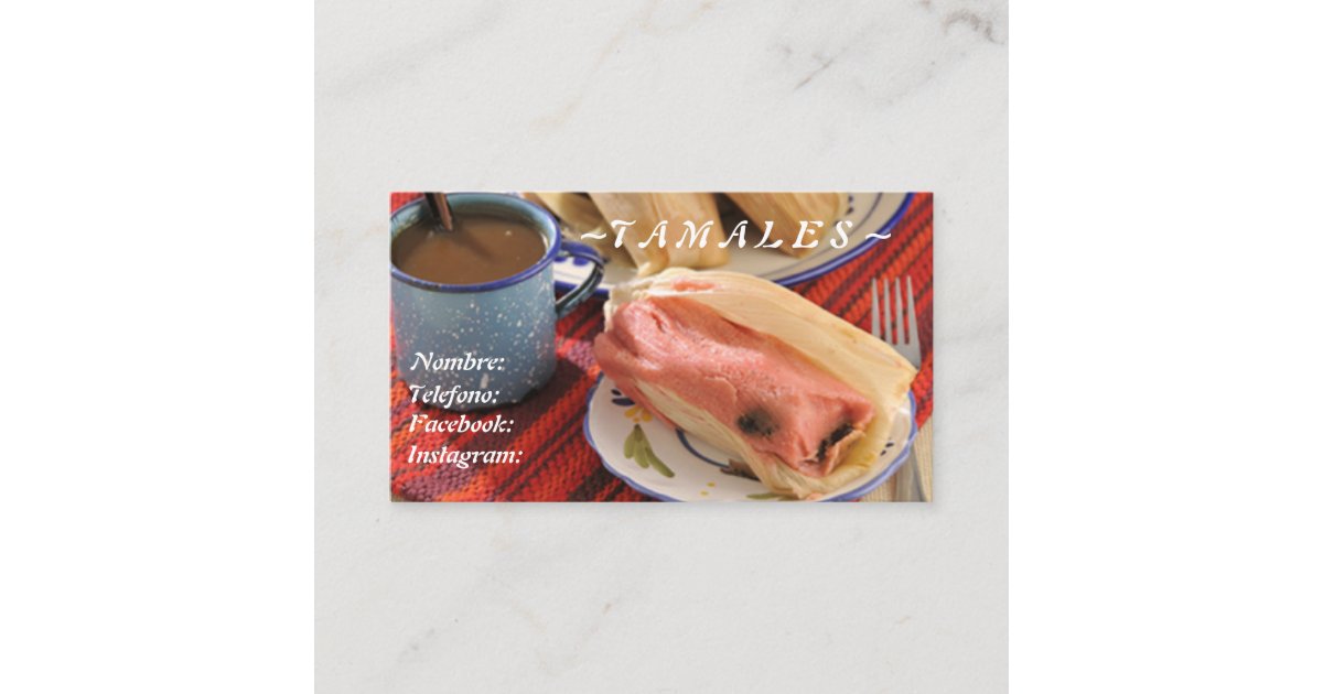 Tarjetas de negocio Tamales Business Card | Zazzle