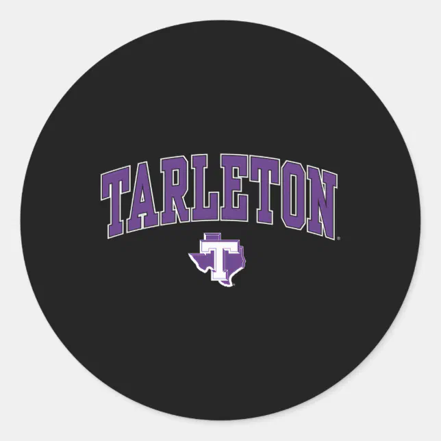 Tarleton State Texans Arch Over Classic Round Sticker | Zazzle