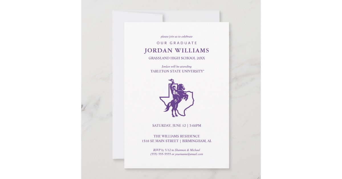 Tarleton State University Texan Rider | Texas Map Announcement | Zazzle