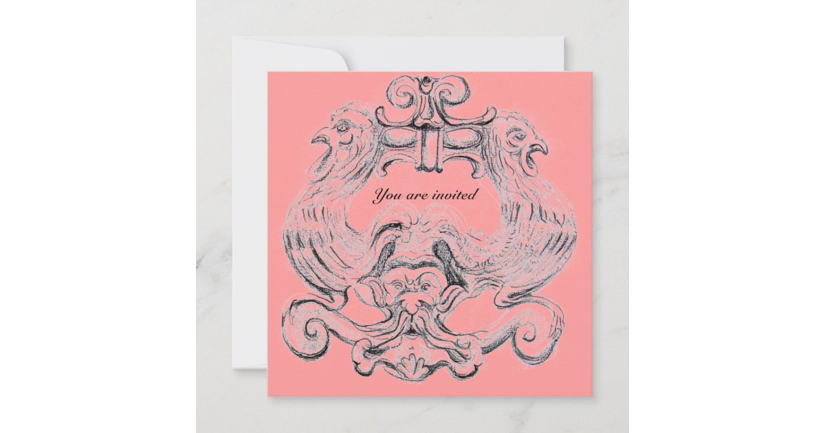 TAROT/ ANTIQUE FLORENTINE GROTESQUE FANTASY INVITATION | Zazzle