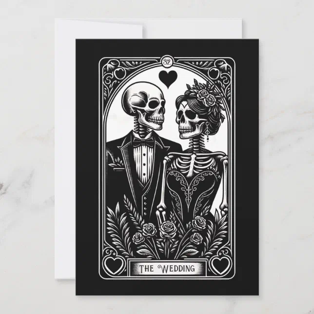 Tarot Card Skeleton Couple The Wedding Invitation | Zazzle