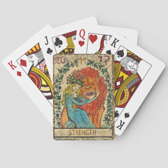 Tarot Card Strength Playing Cards Stack | Zazzle.com