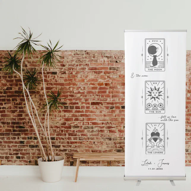 Tarot Cards | Bridal Shower | Wedding | Tarot B+W Retractable Banner ...