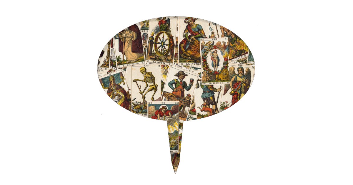 Tarot cards pattern cake topper | Zazzle