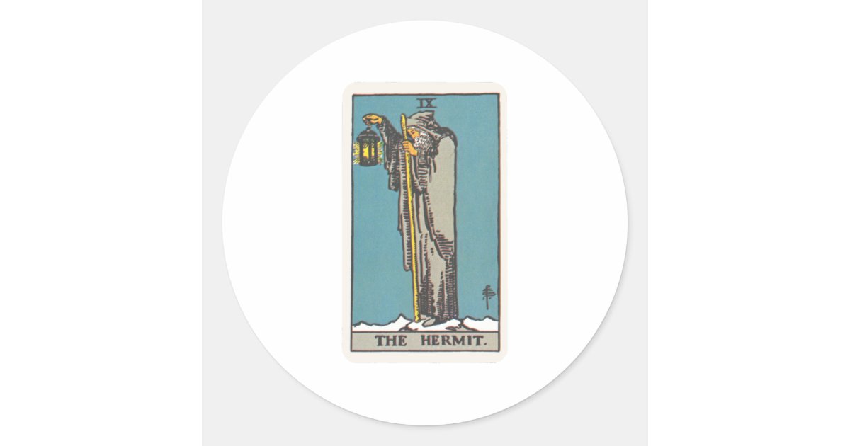 Tarot Der Eremit The Hermit Classic Round Sticker | Zazzle