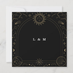 Tarot Gold Elegant Wedding Invitation | Zazzle