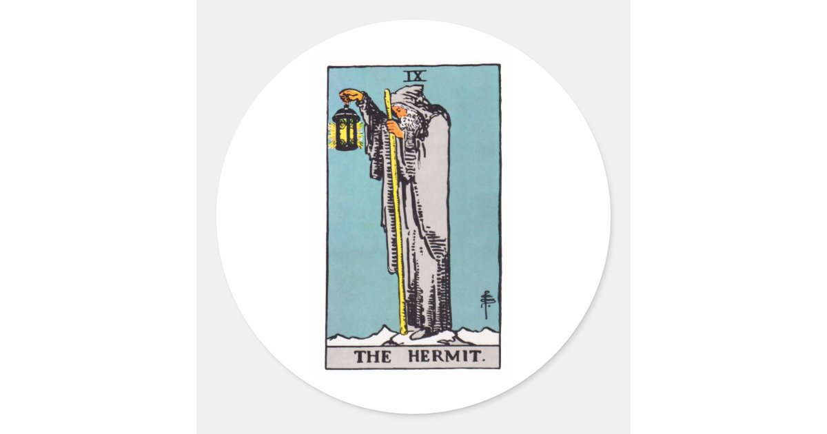 tarot-hermit classic round sticker | Zazzle