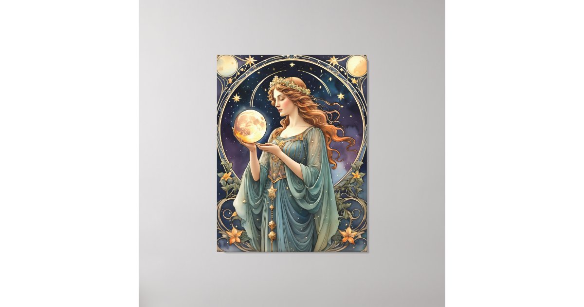 tarot inspired painting - temperance canvas print | Zazzle