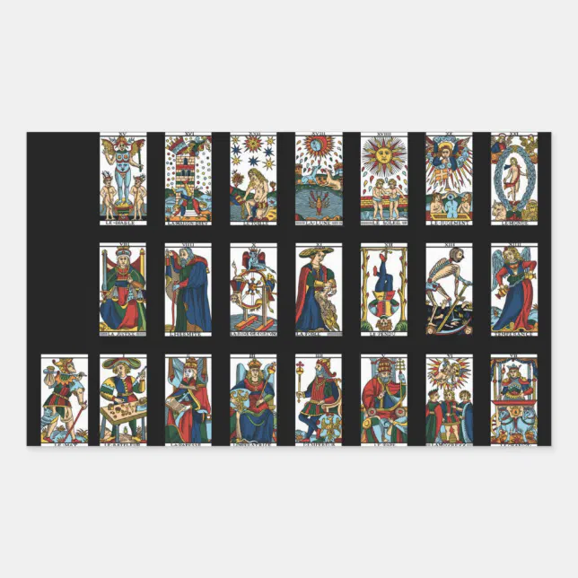 Tarot Major Arcana Classic Rectangular Sticker | Zazzle