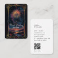 Tarot, Mystic Purple-Gold QR Code Business Card | Zazzle