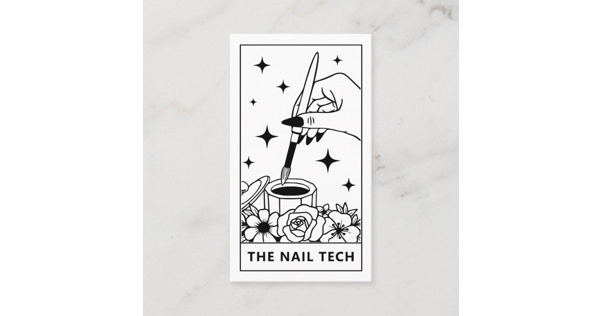 Tarot Nail Technician Nail Art Business Card | Zazzle