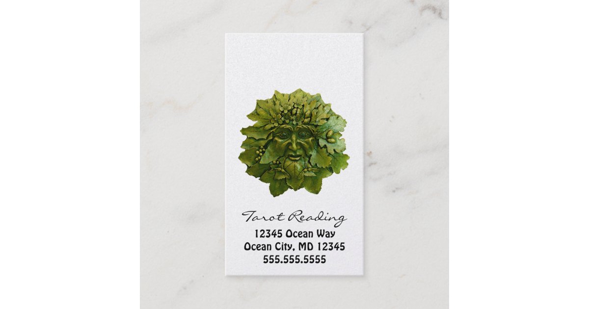 Tarot Reading Green Man Business Card | Zazzle