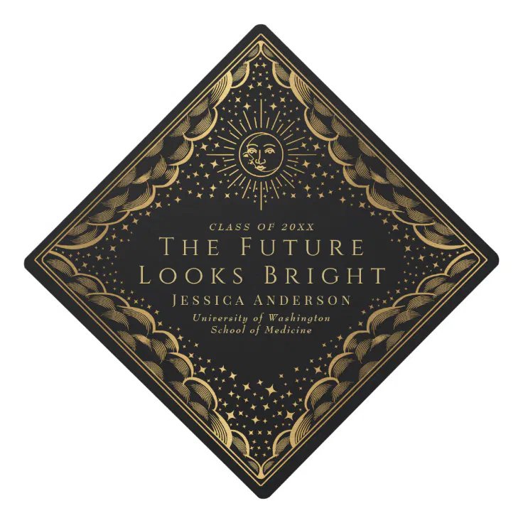 Tarot Sun and Moon Future Looks Bright Graduation Cap Topper | Zazzle