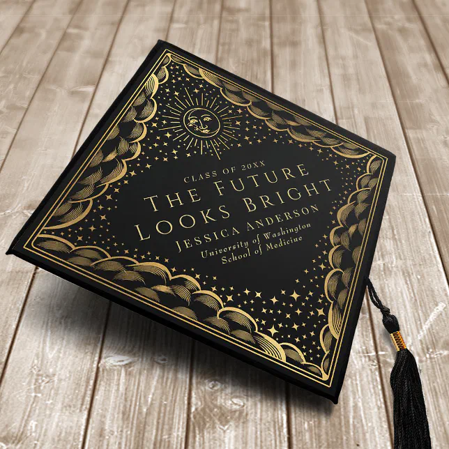 Tarot Sun and Moon Future Looks Bright Graduation Cap Topper | Zazzle