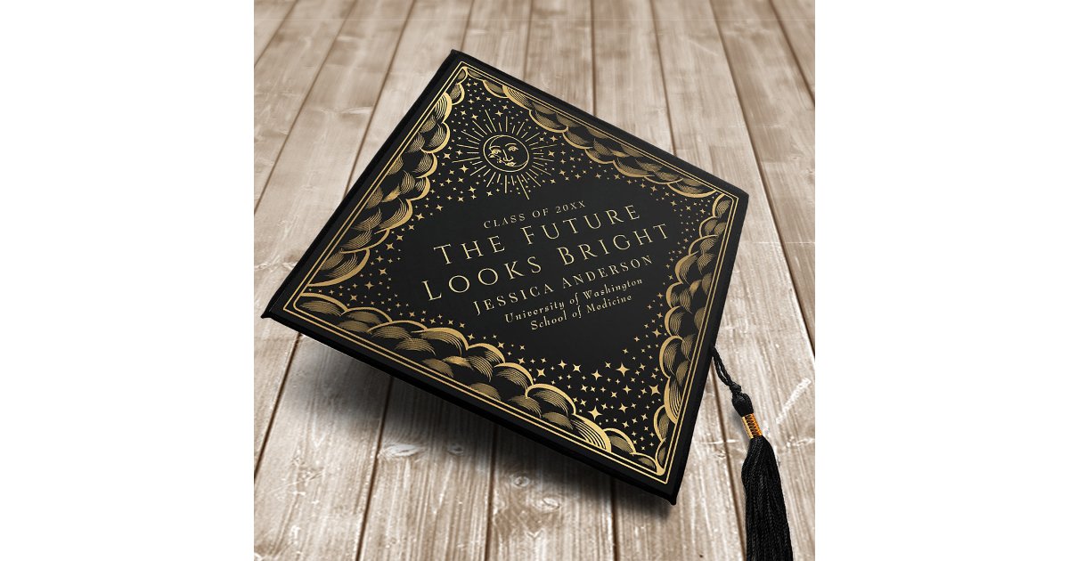 Tarot Sun and Moon Future Looks Bright Graduation Cap Topper | Zazzle