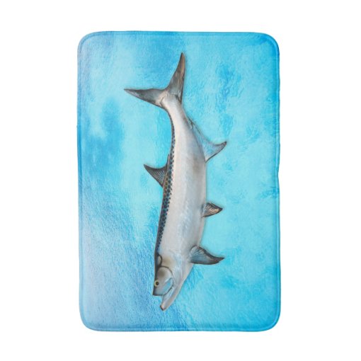 Tarpon Saltwater Fish Blue Water Bath Mat | Zazzle