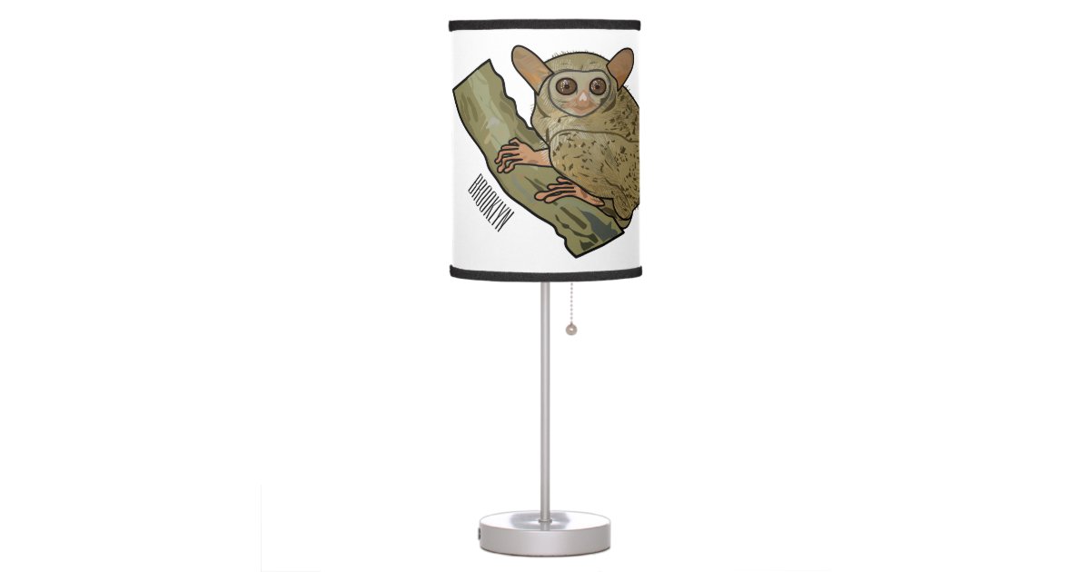 Tarsier cartoon illustration table lamp | Zazzle