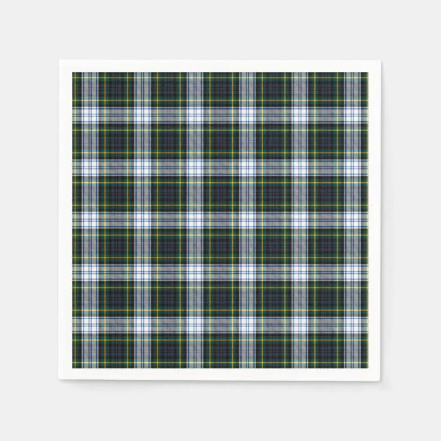 Tartan Clan Gordon White Green Plaid Napkins | Zazzle