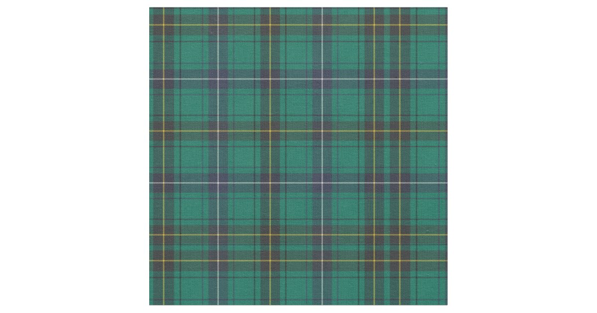 Tartan Clan Henderson Plaid Pattern Green Check Fabric | Zazzle