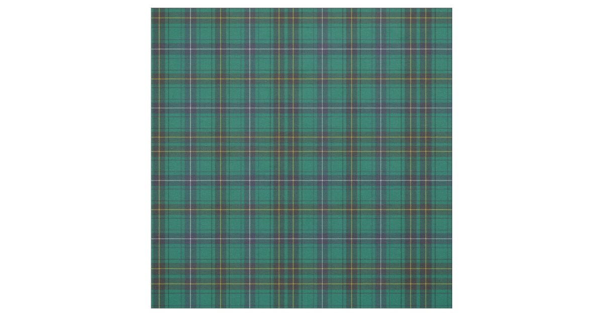 Tartan Clan Henderson Plaid Pattern Green Check Fabric | Zazzle