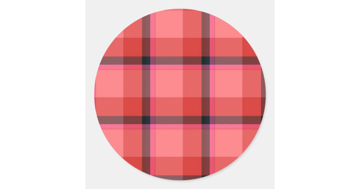 Tartan Design Classic Round Sticker | Zazzle