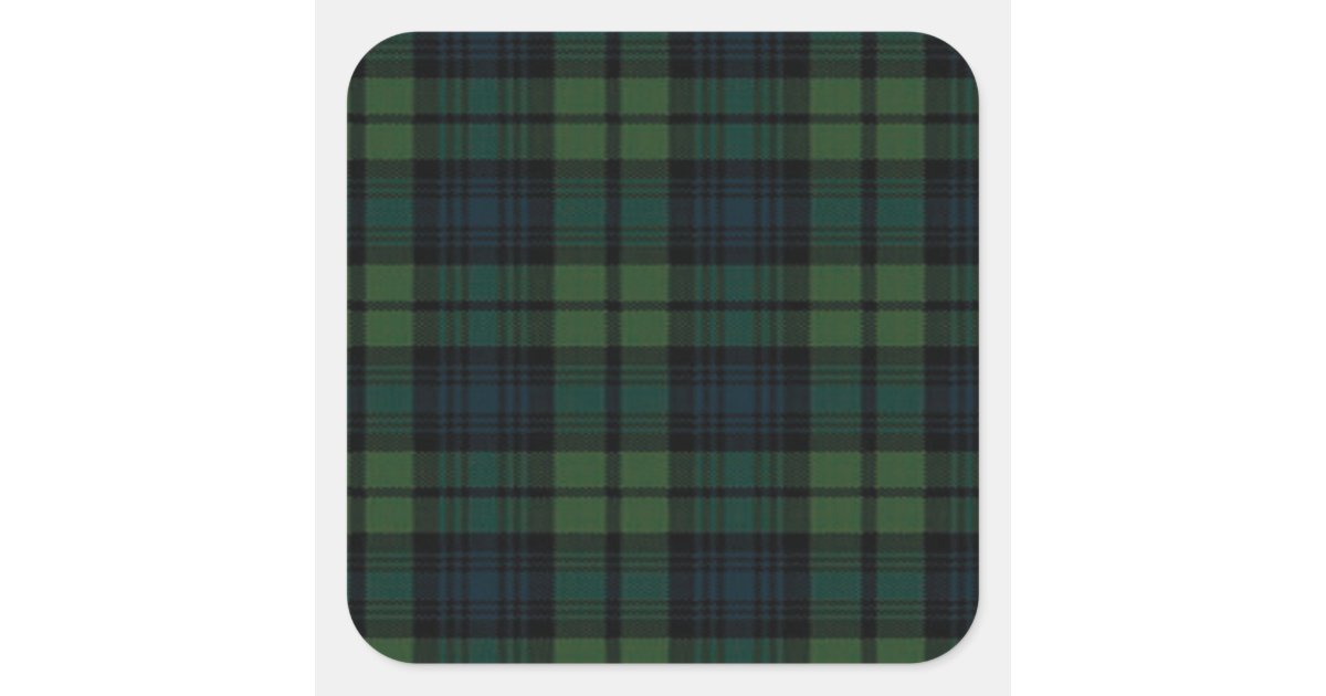 Tartan Fabric Square Stickers | Zazzle