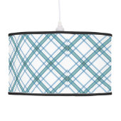 Tartan in turquoise diagonal ceiling lamp | Zazzle