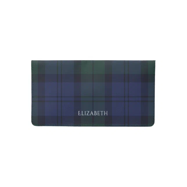 Tartan Plaid Blue Green Pattern Checkbook Cover | Zazzle