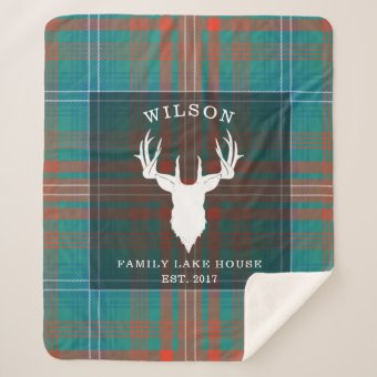 Tartan Plaid Clan Wilson Family Lake House Sherpa Blanket | Zazzle