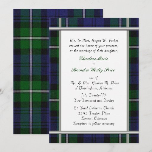 Tartan Plaid Wedding Invitation | Zazzle