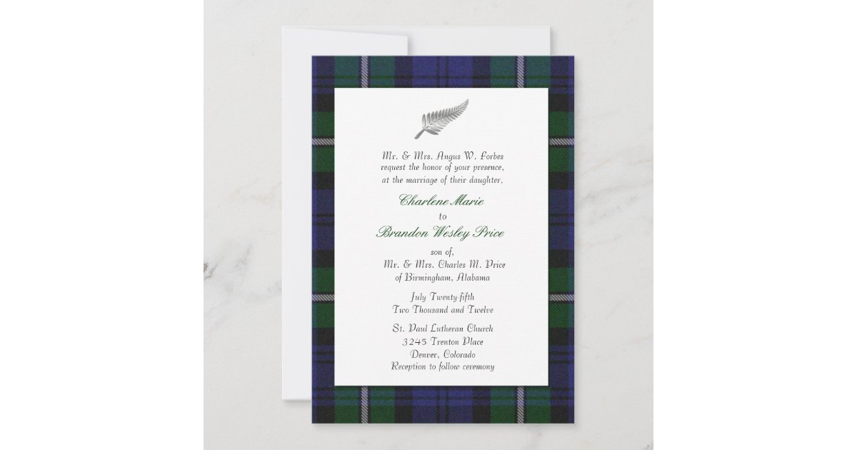 Tartan Plaid Wedding Invitation | Zazzle