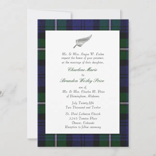 Tartan Plaid Wedding Invitation | Zazzle