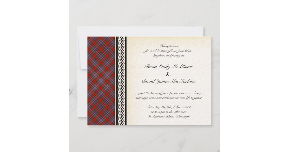 Tartan Wedding Invitation | Zazzle