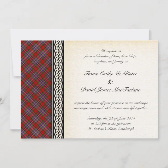 Tartan Wedding Invitation | Zazzle