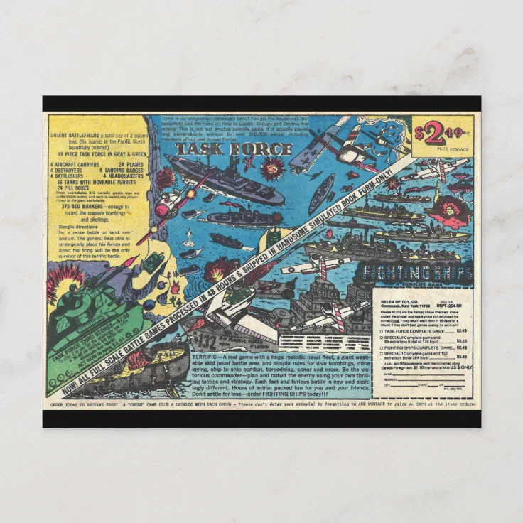 Task Force! Helen of Toy Comic Book Ad Postcard | Zazzle