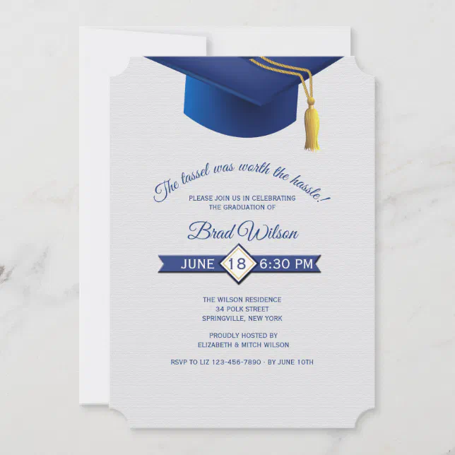 Tassel Worth the Hassle Graduation Invitation | Zazzle