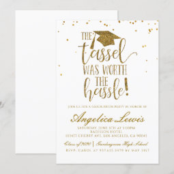 Tassel Worth the Hassle Graduation Invitation | Zazzle
