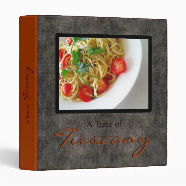 Taste of Tuscany Italian Cookbook Recipe Binder | Zazzle