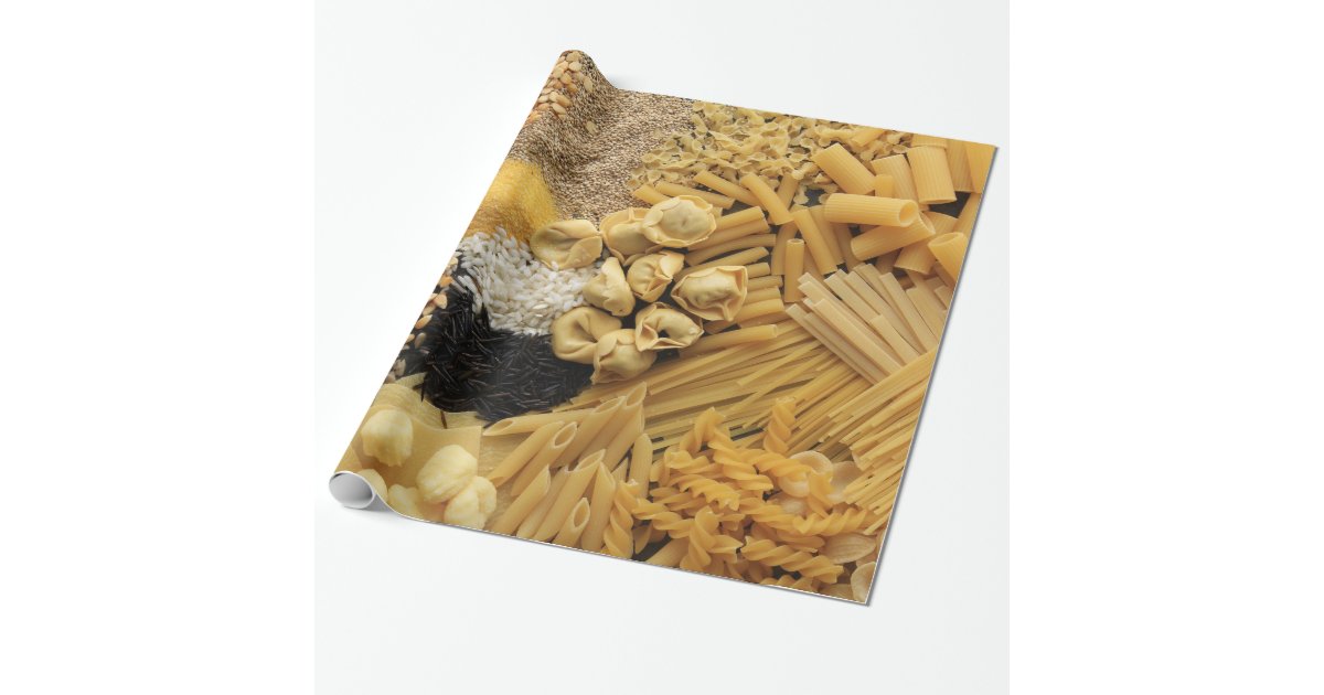 Tasty Assortment of Pasta and Grains for Your Soup Wrapping Paper | Zazzle