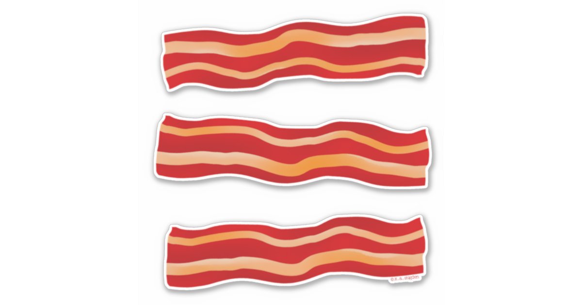 Tasty Bacon Strips Sticker | Zazzle