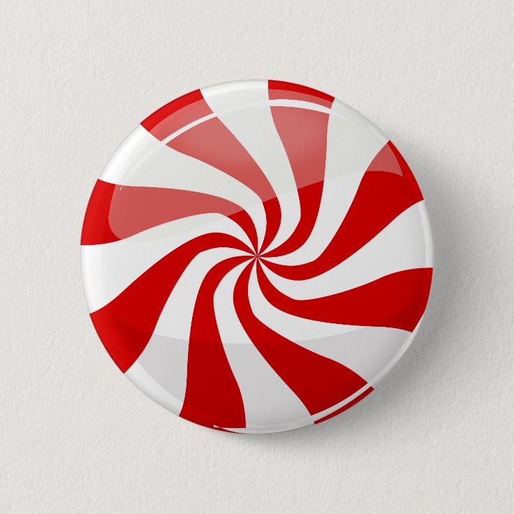 Tasty Round Peppermint Button | Zazzle