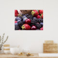 Tasty Summer Fruits On A Wooden Table Poster | Zazzle