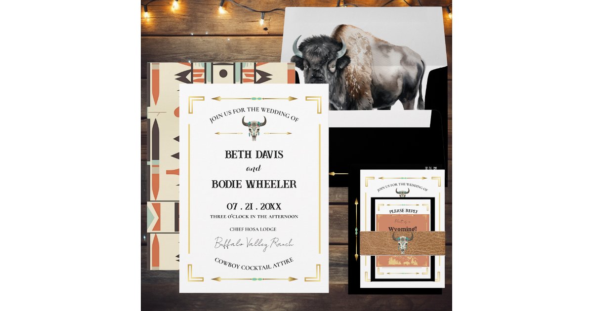 Tatanka Bison Yellowstone Western Ranch Invitation | Zazzle