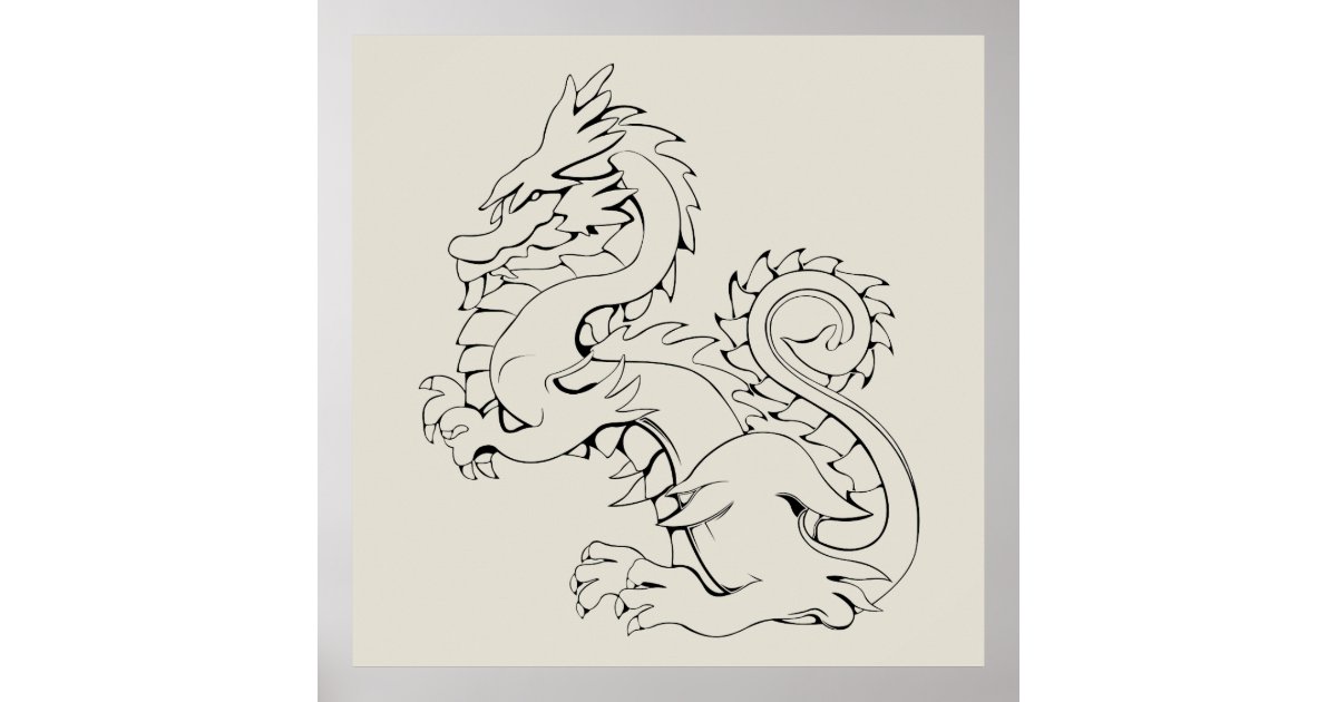 Tatsu Asian Dragon Are Fantasy Mythical Creatures Poster | Zazzle