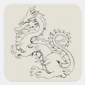 Tatsu Asian Dragon Are Fantasy Mythical Creatures Square Sticker | Zazzle