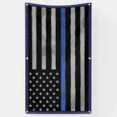 Tattered Distressed Thin Blue Line Flag Banner | Zazzle