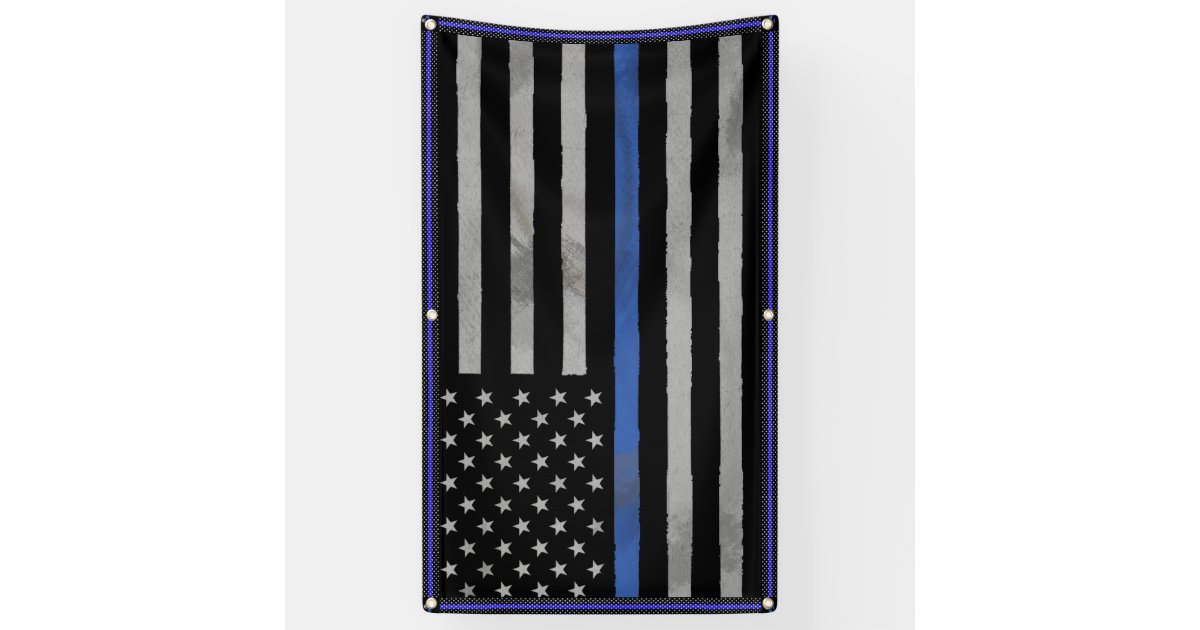 Thin Blue Line Distressed Flag
